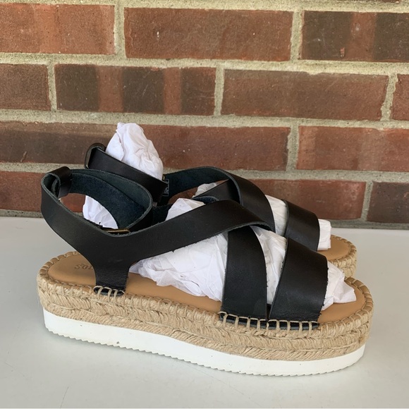Soludos | Shoes | Soludos Olympia Black Leather Espadrille Ankle Strap ...
